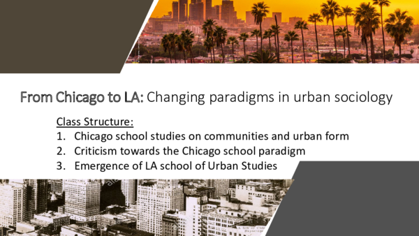 (PDF) Urban Sociology Course: From Chicago school to LA school