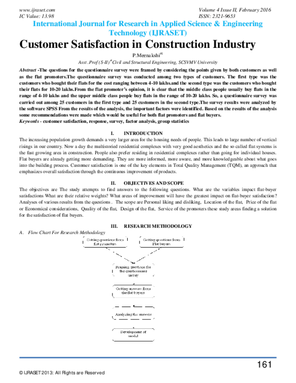 (PDF) Customer Satisfaction in Construction Industry