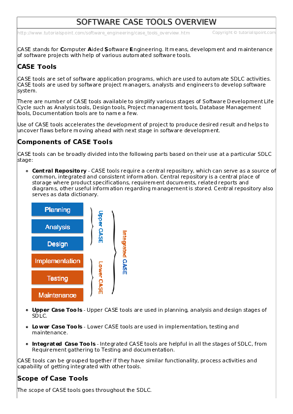(PDF) Case tools overview