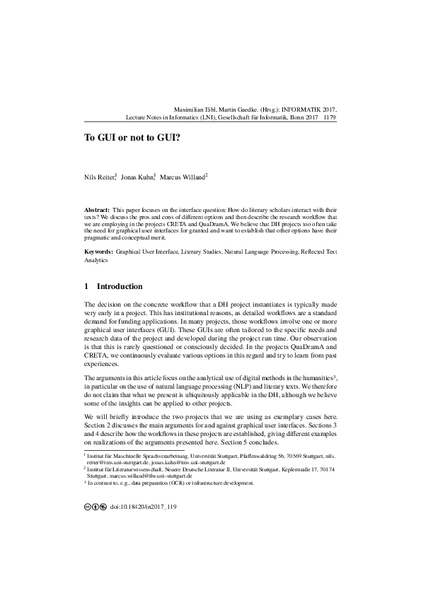 (PDF) To GUI or not to GUI? (Mit Nils Reiter und Jonas Kuhn). In ...