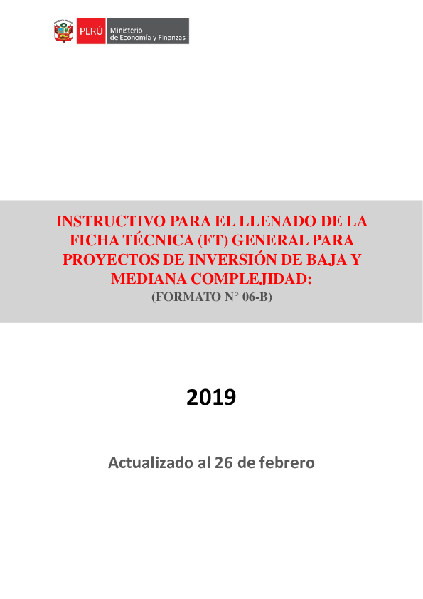 (PDF) 2019 Actualizado al 26 de febrero INSTRUCTIVO PARA EL LLENADO DE LA FICHA TÉCNICA (FT ...