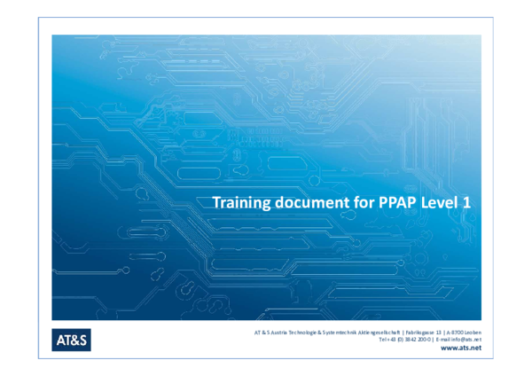 (PDF) Training document for PPAP Level 1