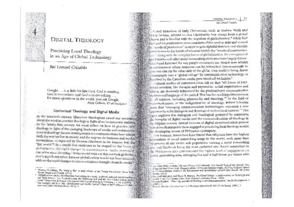 (PDF) Digital Theology: Practicing Local Theology in An Age of Global ...