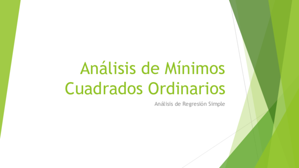 (PDF) Análisis de Mínimos Cuadrados Ordinarios Análisis de Regresión Simple