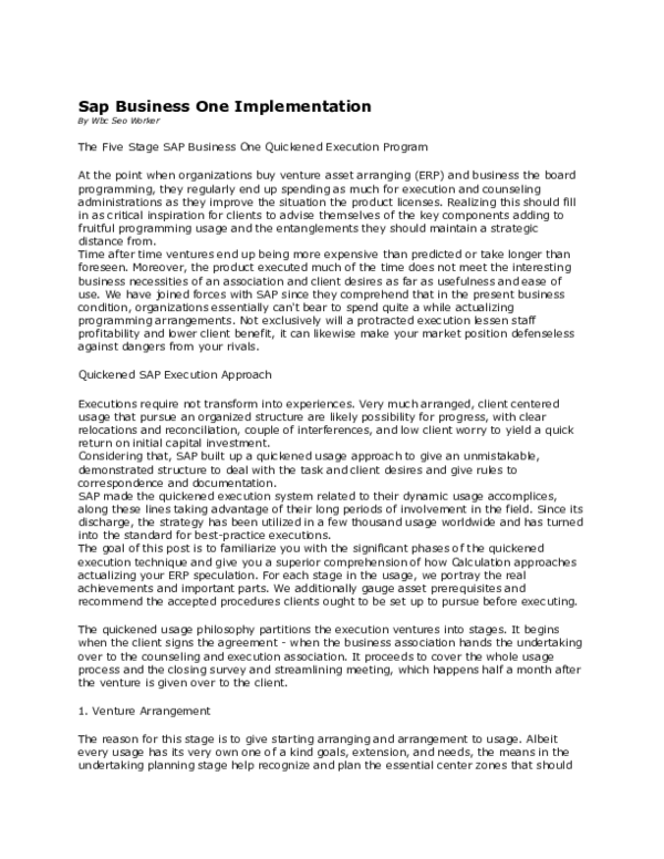 (DOC) Sap Business One Implementation