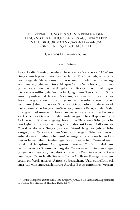 (PDF) Panagopoulos GREGOR VON NYSSA | Georgios Panagopoulos - Academia.edu