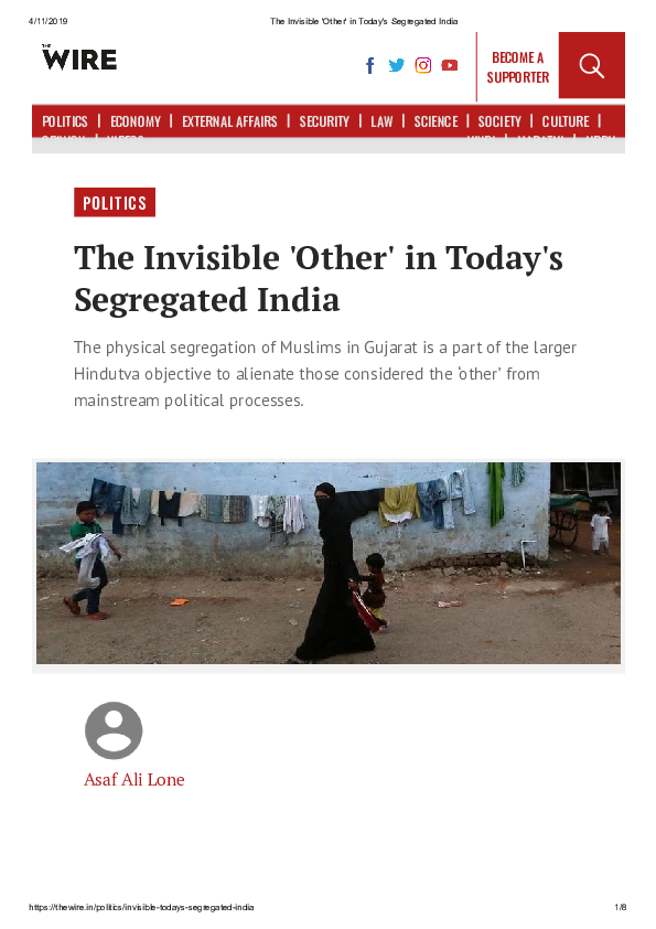 (PDF) The Invisible 'Other' in Today's Segregated India