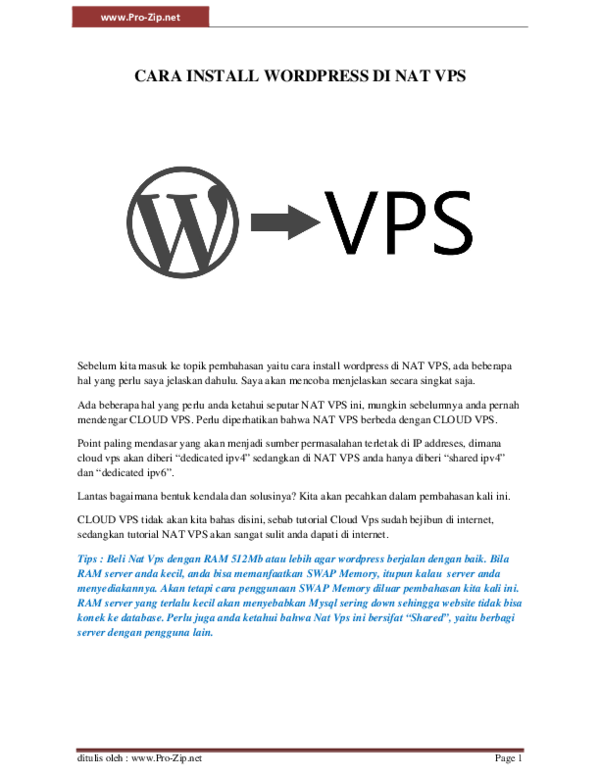 (PDF) CARA INSTALL WORDPRESS DI NAT VPS | Harland Joiner - Academia.edu