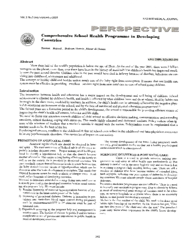 (PDF) Comprehensive school health program