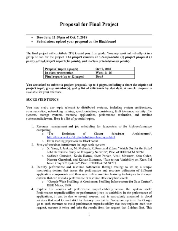 (PDF) Proposal for Final Project