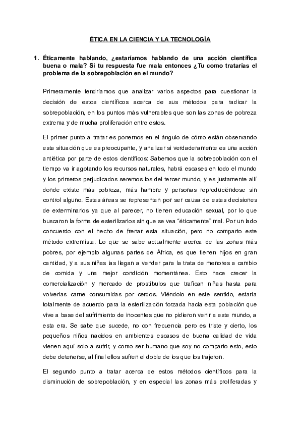 (DOC) ÉTICA EN LA CIENCIA Y LA TECNOLOGÍA