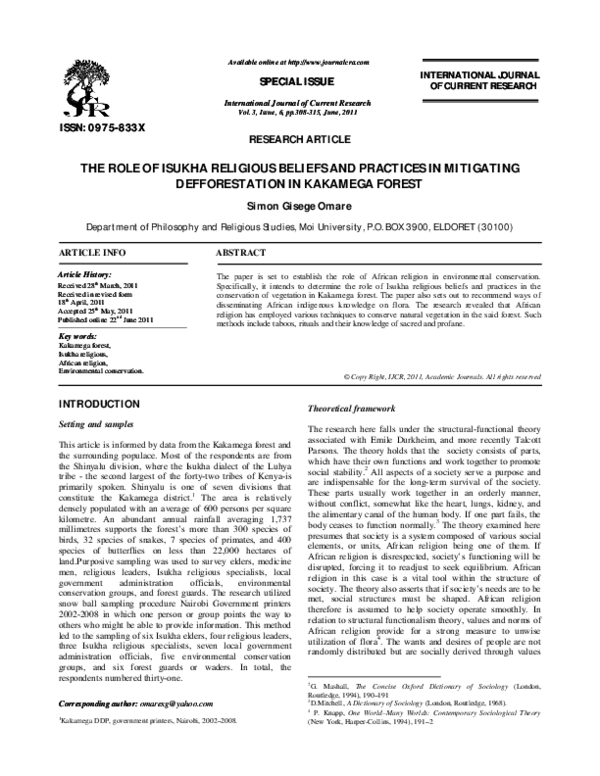 (PDF) THE ROLE OF ISUKHA RELIGIOUS BELIEFS AND PRACTICES IN MITIGATING ...