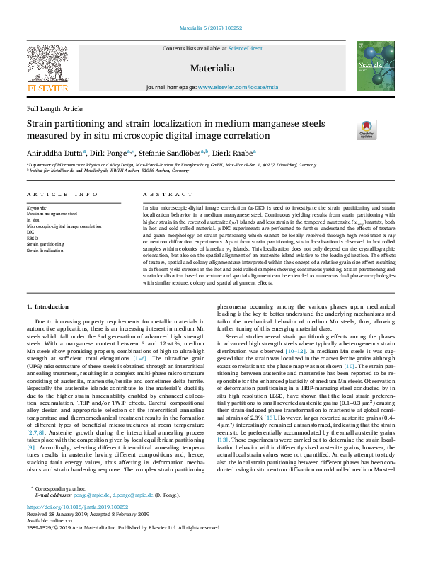 (PDF) Strain partitioning and strain localization in medium manganese ...