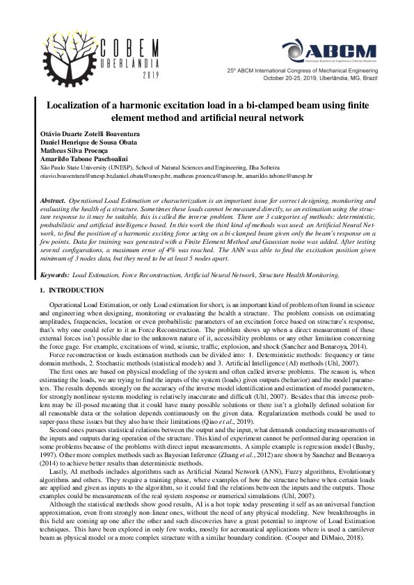 (PDF) Localization of a harmonic excitation load in a bi-clamped beam using finite element ...