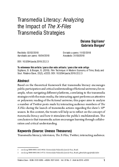 (PDF) Transmedia Literacy: Analyzing the Impact of The X-Files ...