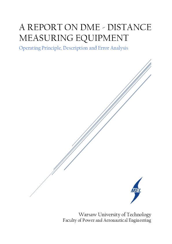 (PDF) DME - DISTANCE MEASURING EQUIPMENT: Operating Principle, Description and Error Analysis