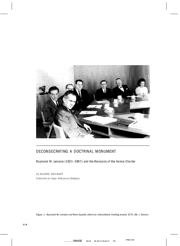 (PDF) Deconsecrating a Doctrinal Monument: Raymond M. Lemaire and the ...