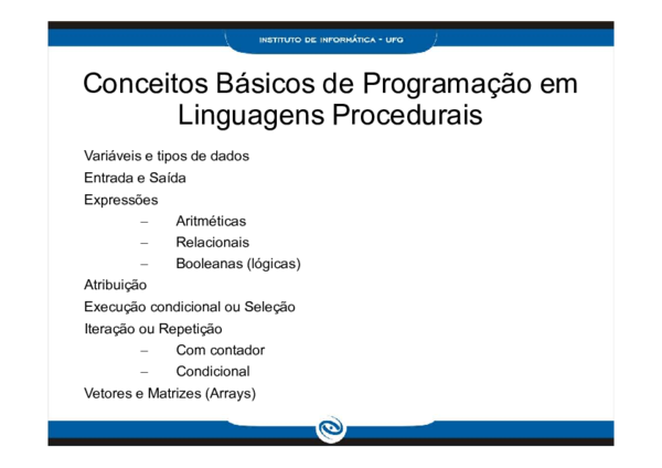 (PDF) Conceitos Básicos de Programação em Linguagens Procedurais