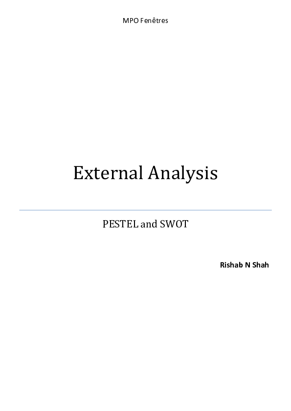 (PDF) External Analysis PESTEL and SWOT
