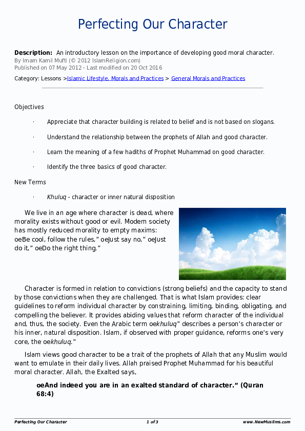 (PDF) Perfecting Our Character Description: An introductory lesson on ...