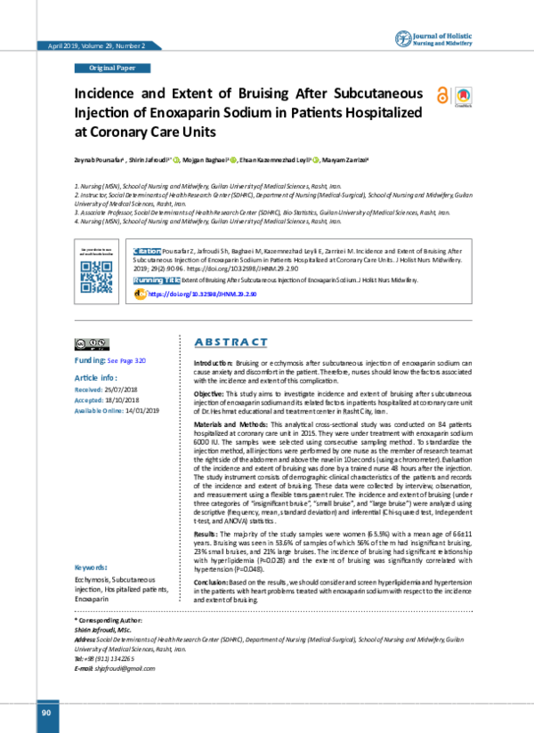 (PDF) Incidence and Extent of Bruising After Subcutaneous Injection of ...