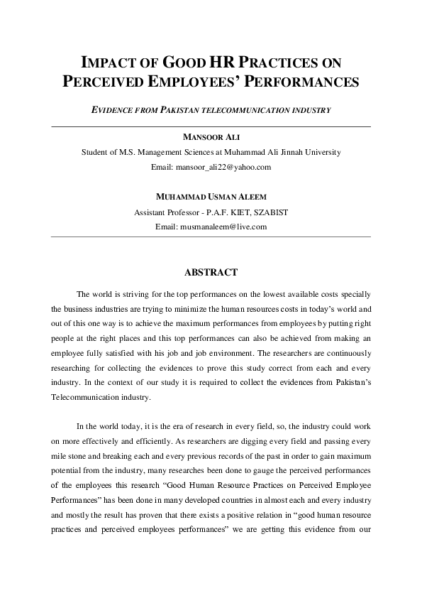 (DOC) Article HRM Practicies -Final