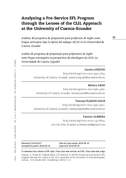 (PDF) Analyzing a pre-service EFL program through the lenses of the ...