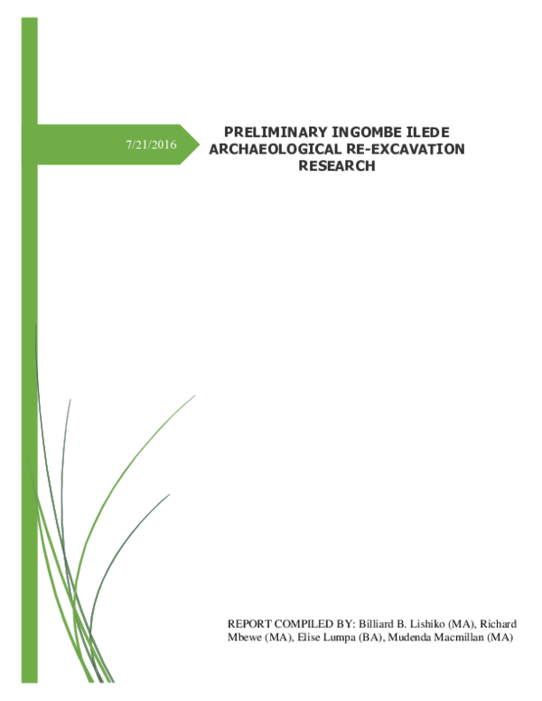 (DOC) PRELIMINARY REEXCAVATION INGOMBE ILEDE REPORT 2016.NEW