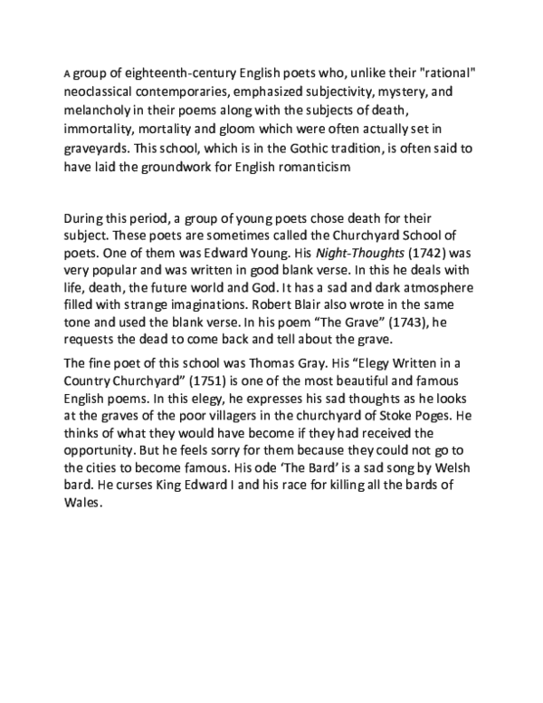 (DOC) Graveyard Poets