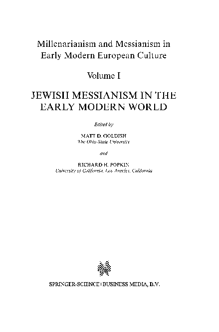 (PDF) *Millenarianism and Messianism in Early Modern European Culture ...