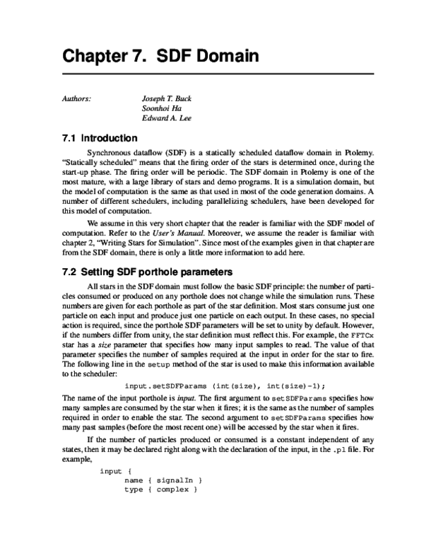 (PDF) Chapter 7. SDF Domain