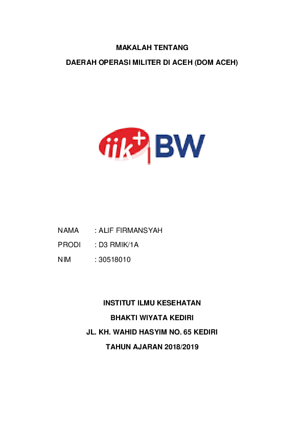 (DOC) DAERAH OPERASI MILITER (DOM) ACEH