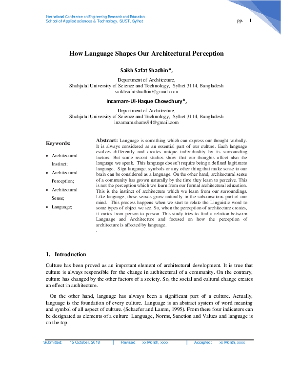 (PDF) How Language Shapes Our Architectural Perception