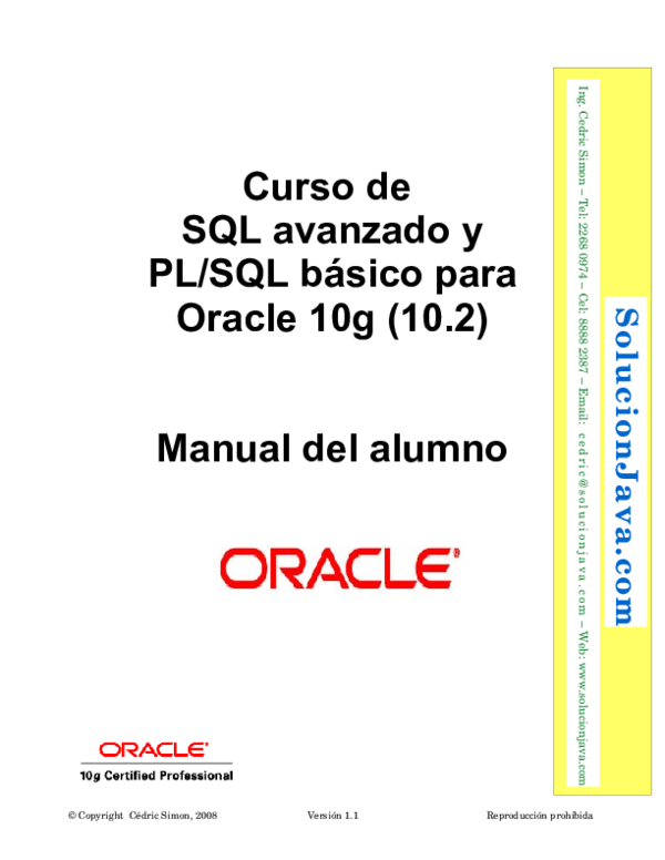 (PDF) Curso Oracle PLSQL | Irais Jañez - Academia.edu