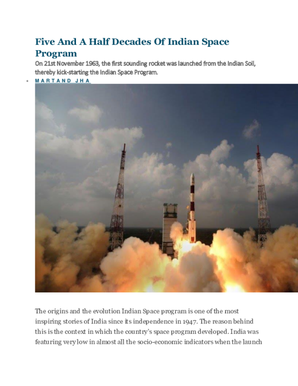 (DOC) Space programmes of india