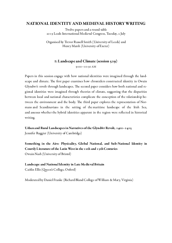 (PDF) National Identity and Medieval History Writing (2019)