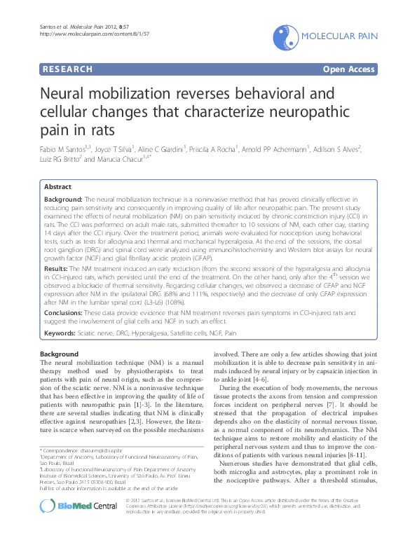 (PDF) Neural mobilization reverses behavioral and cellular changes that ...