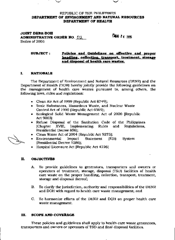 (PDF) REPUBLIC OF THE PHILIPPINES DEPARTMENT OF ENVIRONMENT AND NATURAL ...