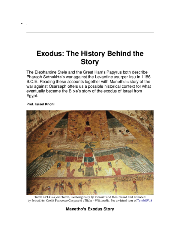 (DOC) Exodus: The history behind the story