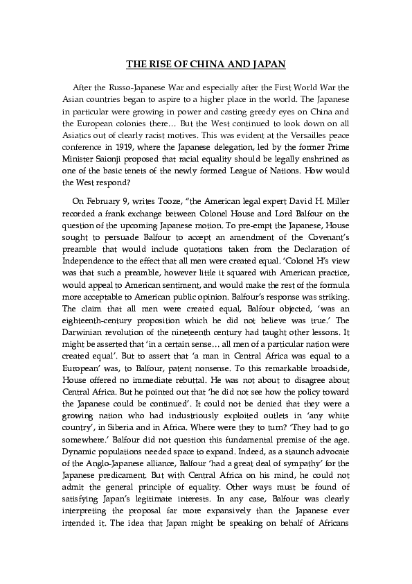 (DOC) THE RISE OF CHINA AND JAPAN