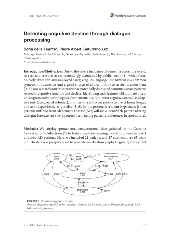 (PDF) Detecting cognitive decline through dialogue processing