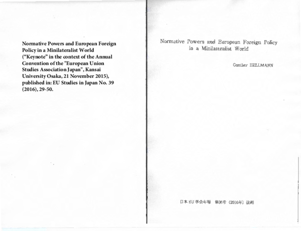 (PDF) Normative Powers and European Foreign Policy in a Minilateralist ...