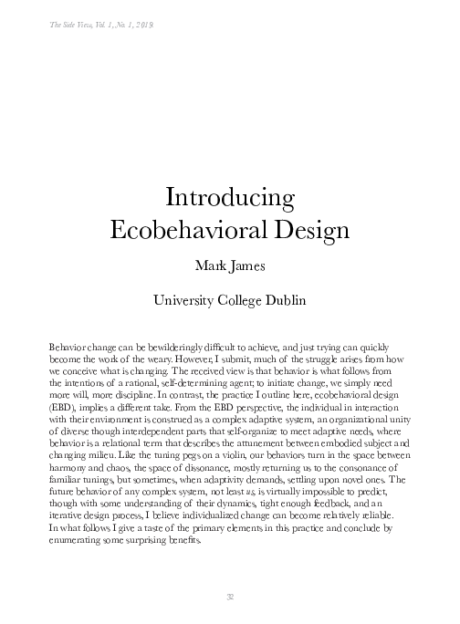 (PDF) Introducing Ecobehavioral Design