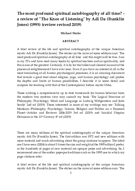 (PDF) The most profound spiritual autobiography of all time? - a review ...