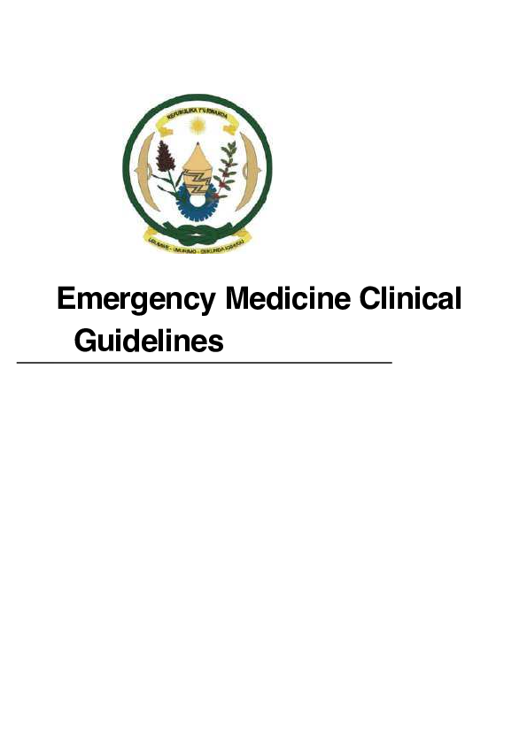 (PDF) Emergency Medicine Clinical Guidelines
