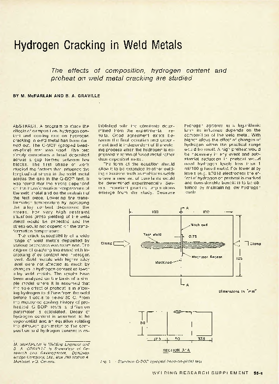 (PDF) Hydrogen Cracking in Weld Metals The effects of composition ...