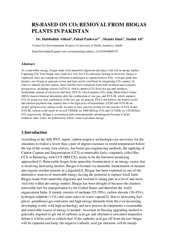 (DOC) co2 removal from biogas