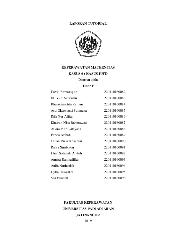 (DOC) Laporan Tutorial Kasus 6 Keperawatan Maternitas - IUFD