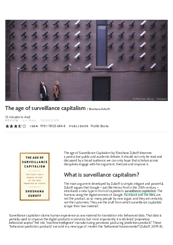 (PDF) The age of surveillance capitalism | Diggit Magazine