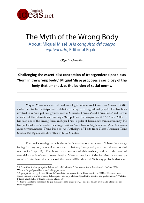 (PDF) The Myth of the Wrong Body